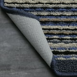 Mainstays Apollo Striped Indoor Polypropylene Area Rug, Navy, 17.4" x ...