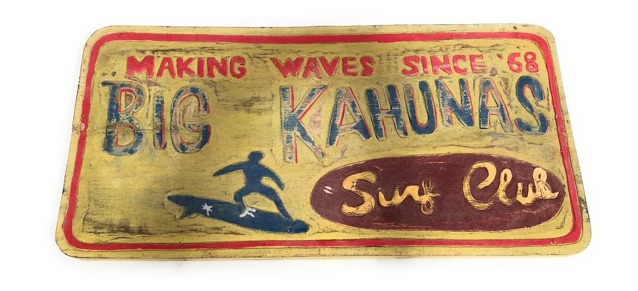 Big Kahunas Surf Club Surf Sign 24 inch | #bds1209960 - Walmart.com