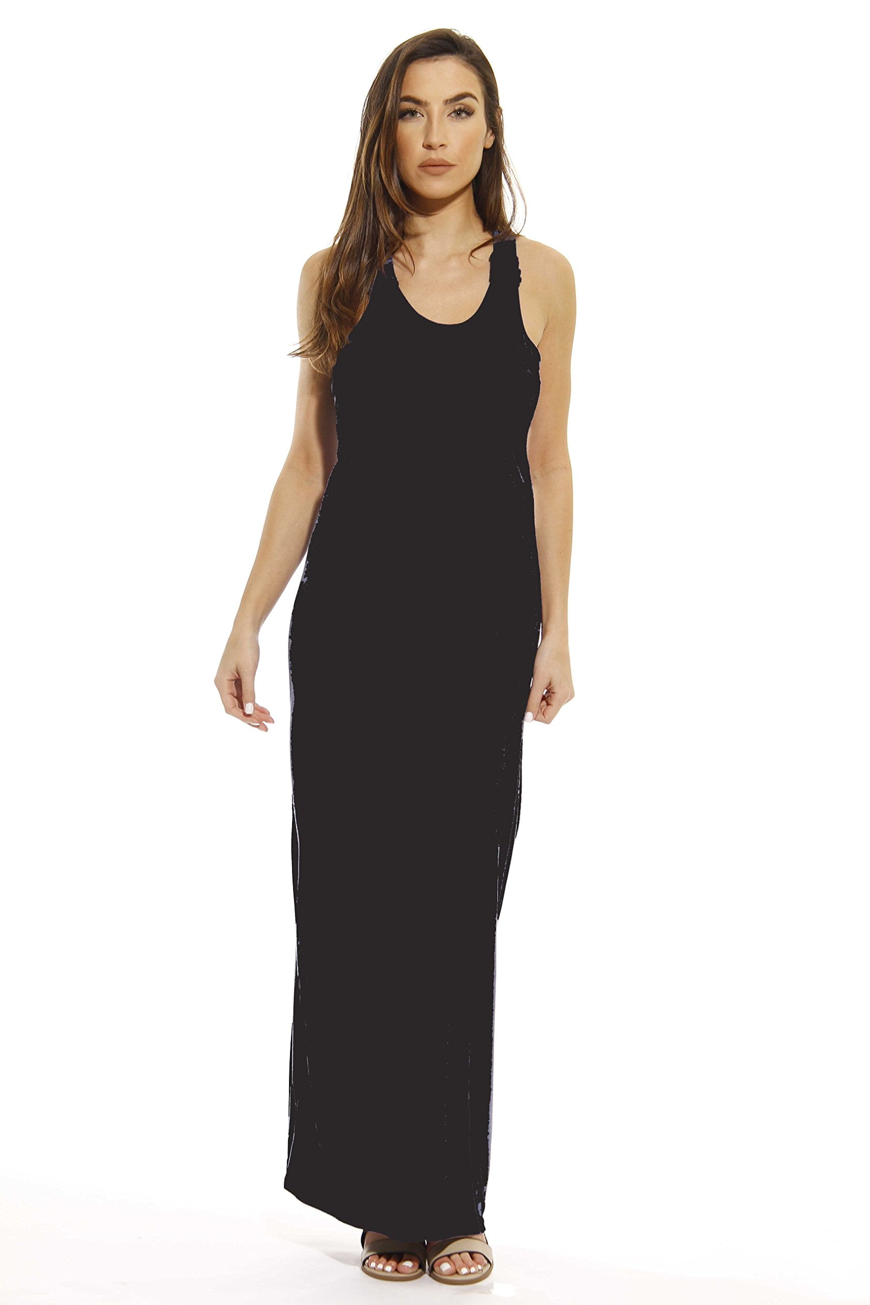 Just Love Racer Back Solid Tank Dress with Bungee 3250-NEW (Heathered ...