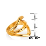 ELYA Jewelry Women's Free Form Split Band Gold Plated Ring - Walmart.com