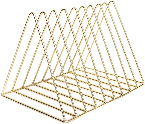 Triangle File Holder, 9 Slot Metal Wire File Organizer, Magazine, Book ...