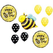 bumble bee bumble bee polka dots birthday party (9) mylar latex ...