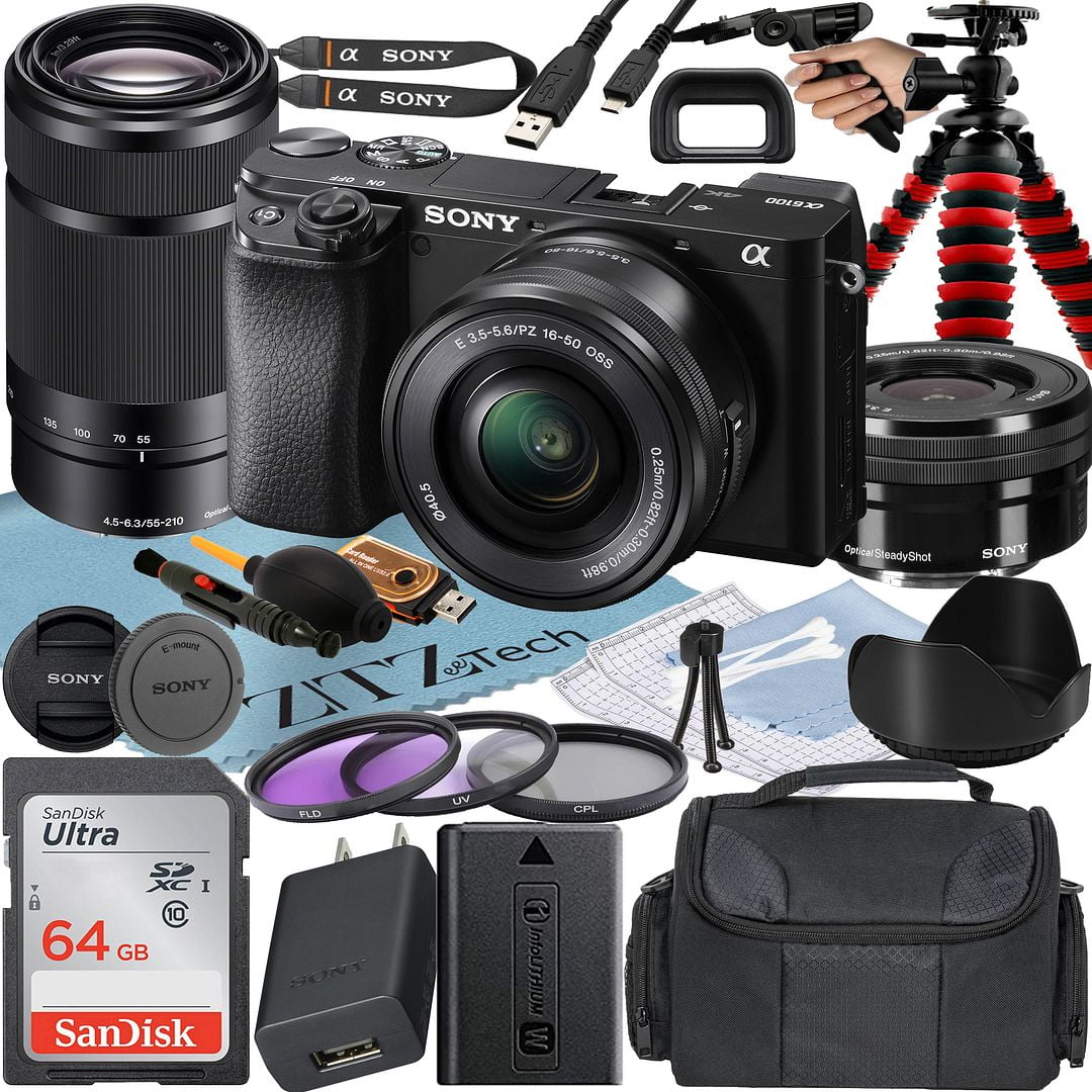 Sony a6100 Mirrorless Camera with 16-50mm Lens + 55-210mm Lens+ Tripod ...
