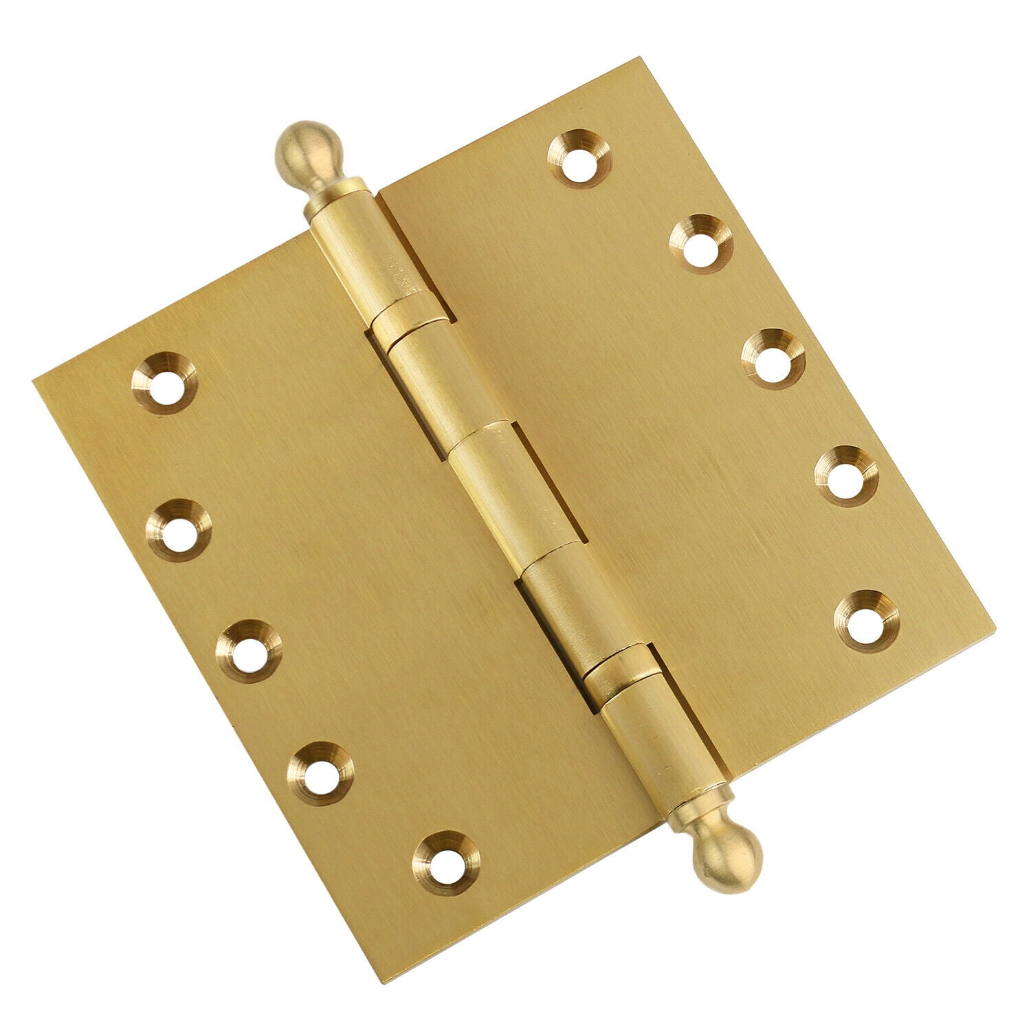 Embassy Door Hinge 5 X 5 Solid Brass Satin Brass With Ball Tips