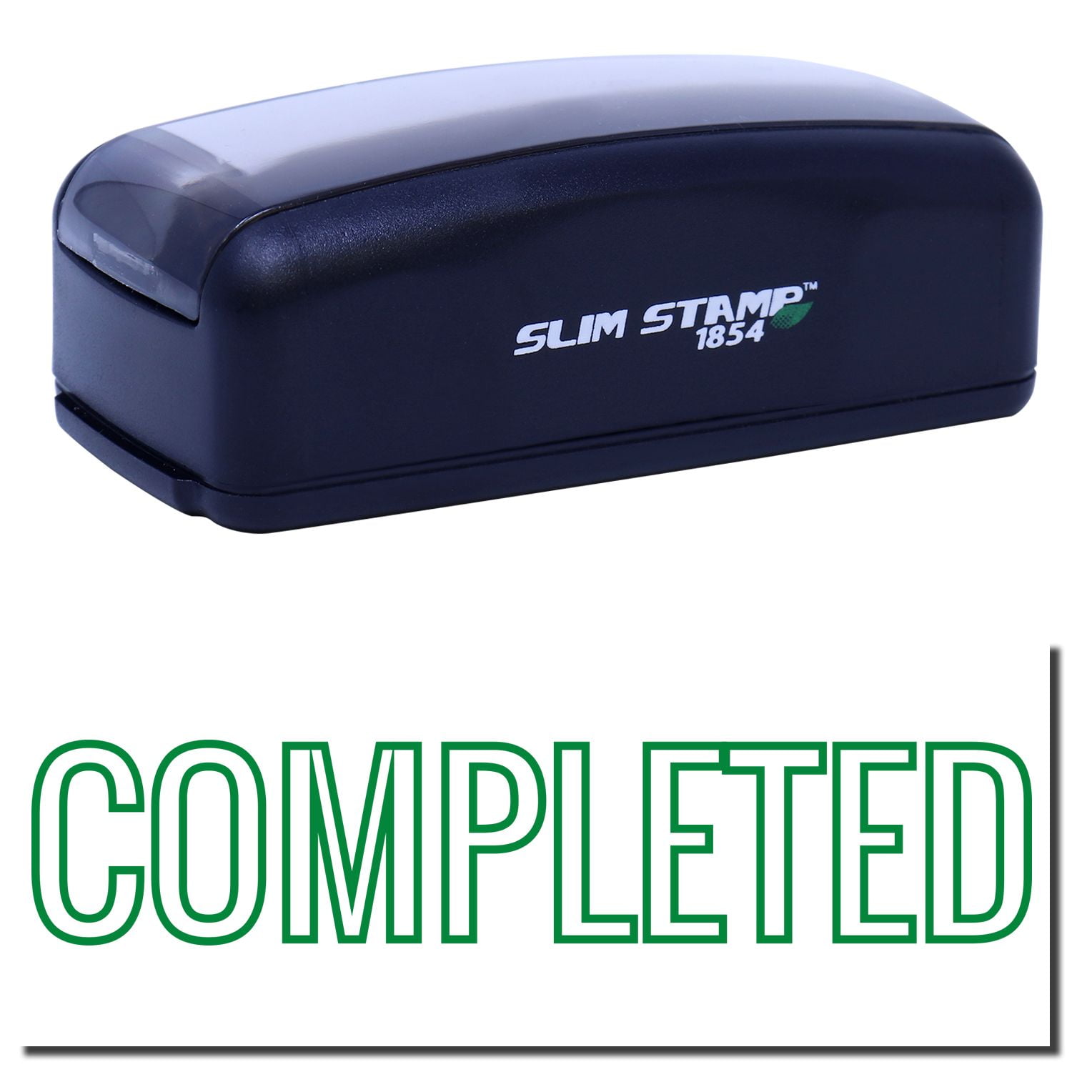 Large Pre-Inked Outline Completed Stamp, Slim 1854, Ultra Slim Design ...