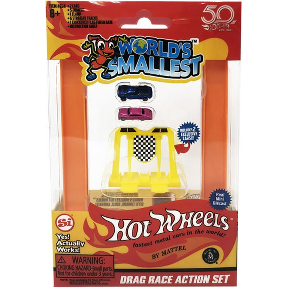 World's Smallest: Hot Wheels Mini World Drag Race Set (Includes 2 Cars ...