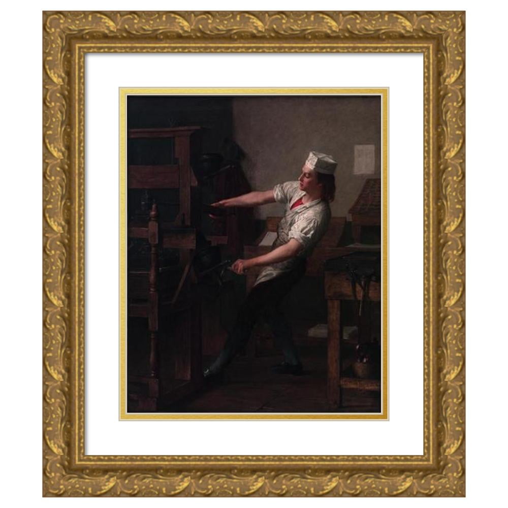 Enoch Wood Perry Jr. 12x14 Gold Ornate Wood Frame and Double Matted ...