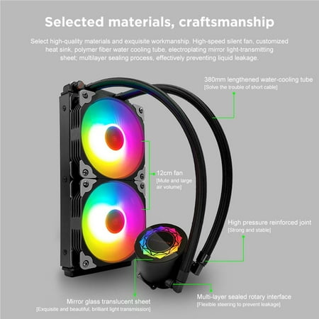 COOLMOON 240mm RGB All-in-One Liquid Computer cooler liquid cpu cooler ...