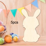 Abbraccia 5 Pieces Easter Wooden Bunny Cutouts Wood Pieces to Paint ...