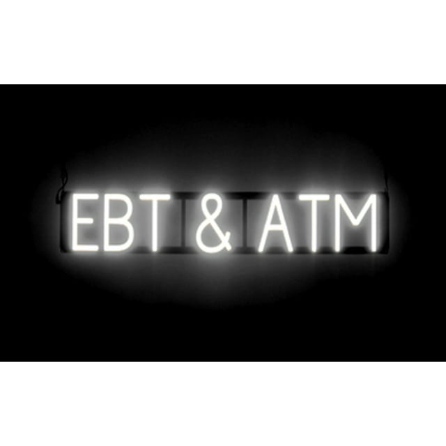 SpellBrite EBT & ATM LED Sign for Business. 33.2" x 6.3" White EBT ...