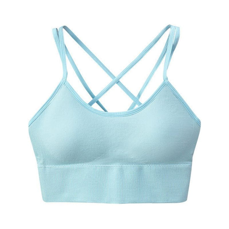Hinvhai Women Seamless Sports Bra Wirefree Yoga Bra With Removable Pads