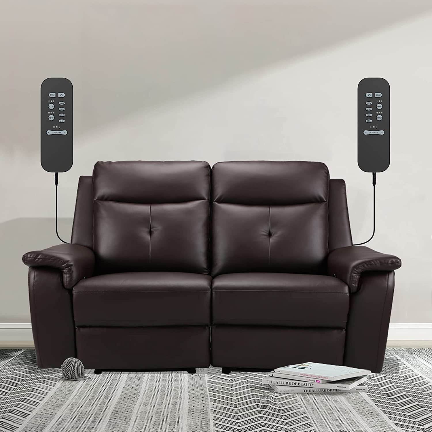 2 Seater Recliner Sofa - Double Reclining Loveseat with Massage ...