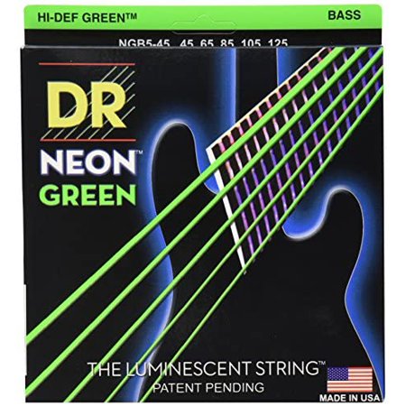 DR Strings NGB5-45 HIDEF NEON™ GREEN Colored Bass Strings: 5String Medium 45125 | Walmart Canada