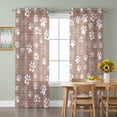 Brown Paw Print Sheer Curtains 96 Inch Long 2 Panels, Modern Classic ...