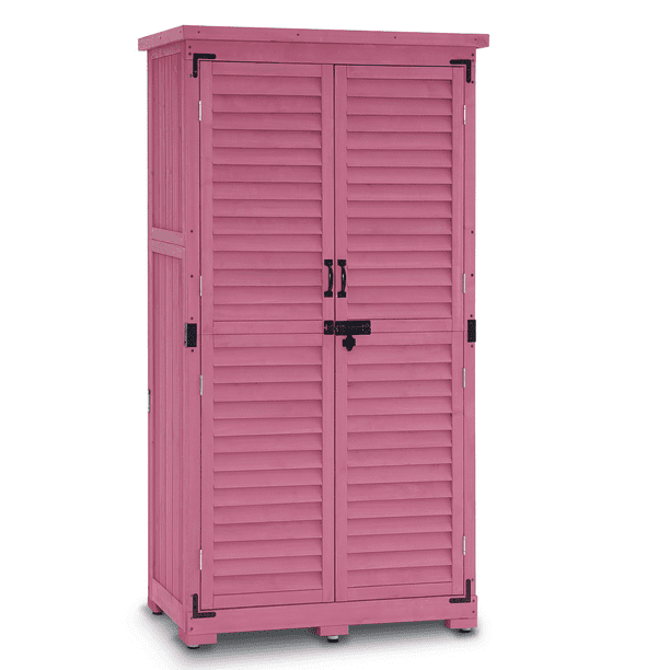 Mcombo 63" Wood Outdoor Storage Cabinet, Garden Storage Shed with ...