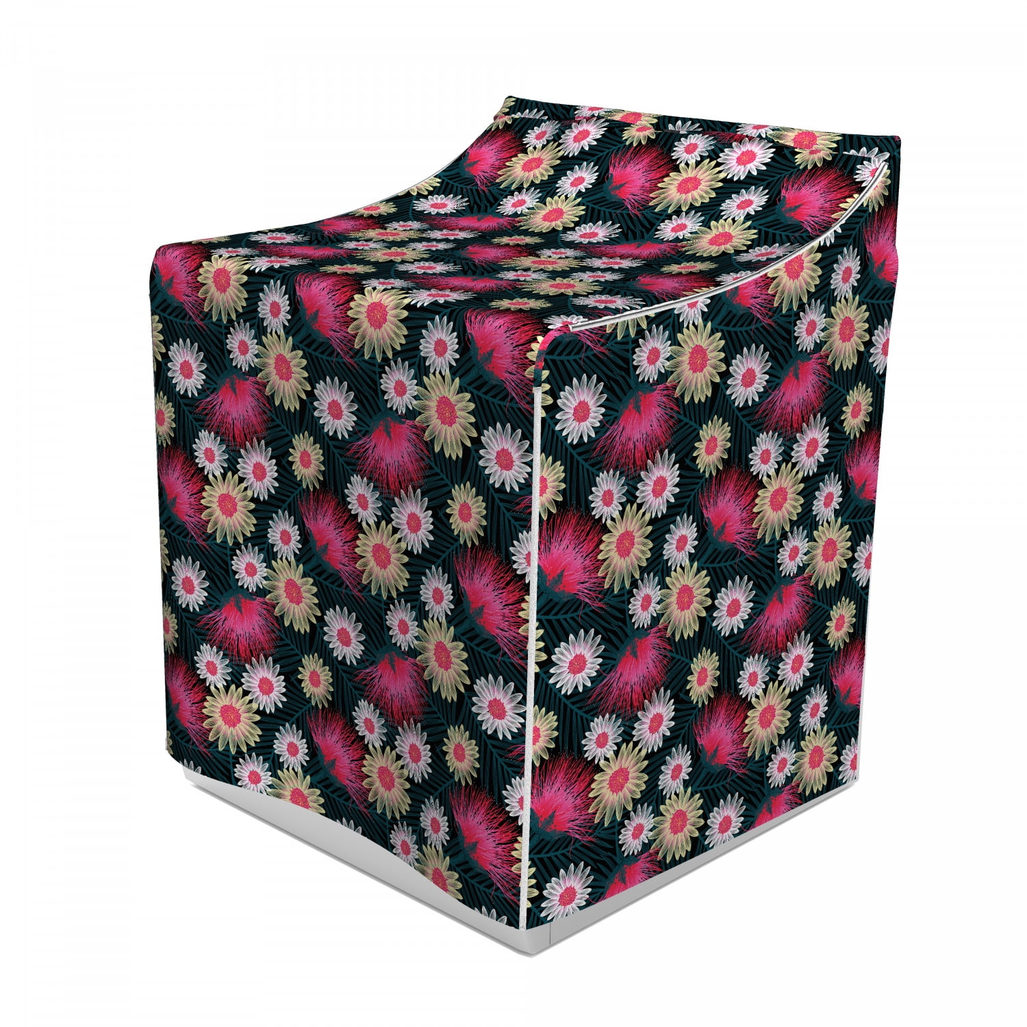 Floral Washer Cover, Pattern of Rhythmic Exotic Wild Flowers Tones ...