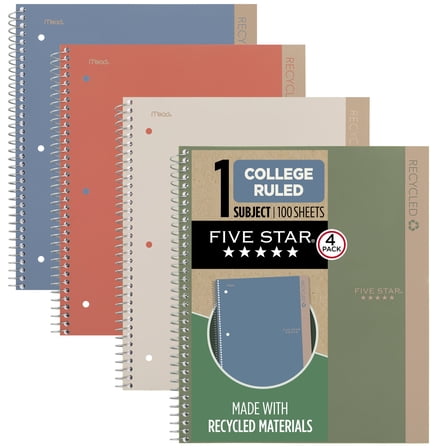 Five Star Advance 3-Subject Spiral Guard Notebook [College Ruled]: 8-1/ ...