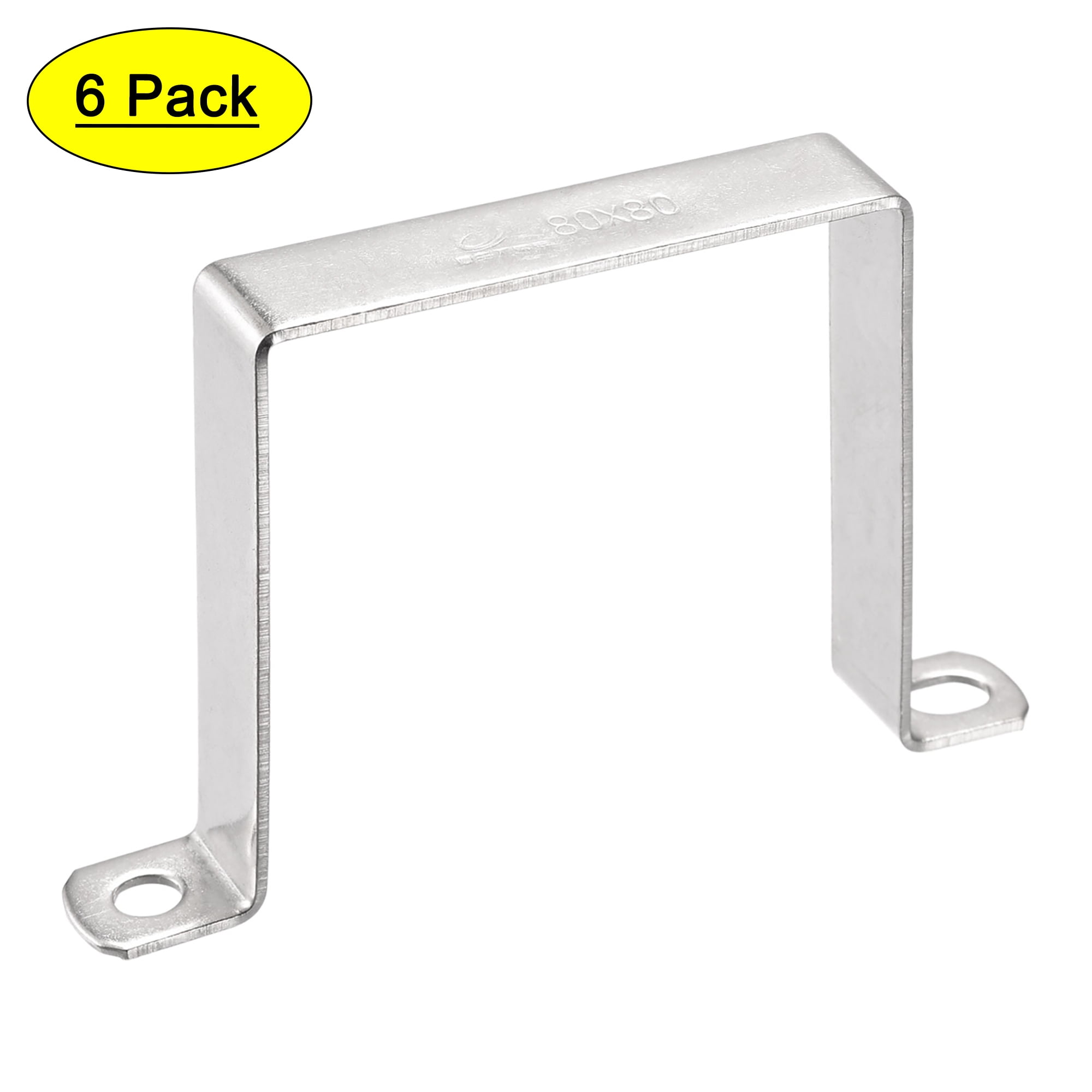 Uxcell 78 x 82mm 304 Stainless Steel U Shaped Connector Bracket 6 Pack ...