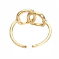 304 Stainless Steel Interlocking Oval Open Cuff Ring Hollow Chunky Ring ...