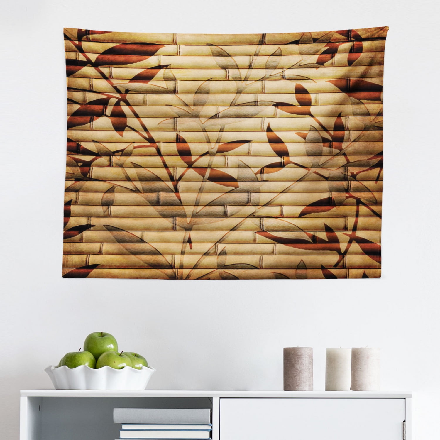 Beige Tapestry, Pastel Berry Branches Autumn Spring Repetitive ...