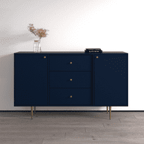 Walker Edison Modern 64" Sideboard with Rounded Edges, Coastal Oak ...