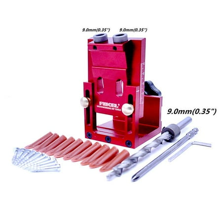 Woodworking Pocket Hole Jig Kit Aluminum Alloy Pocket System Drilling ...