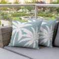 Blue Palm Tree Outdoor Waterproof Throw Pillow Covers Set of 2, 16"x16 ...