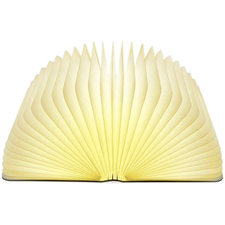 Folding book-shaped LED lamp with wooden cover, 500 lumens ...