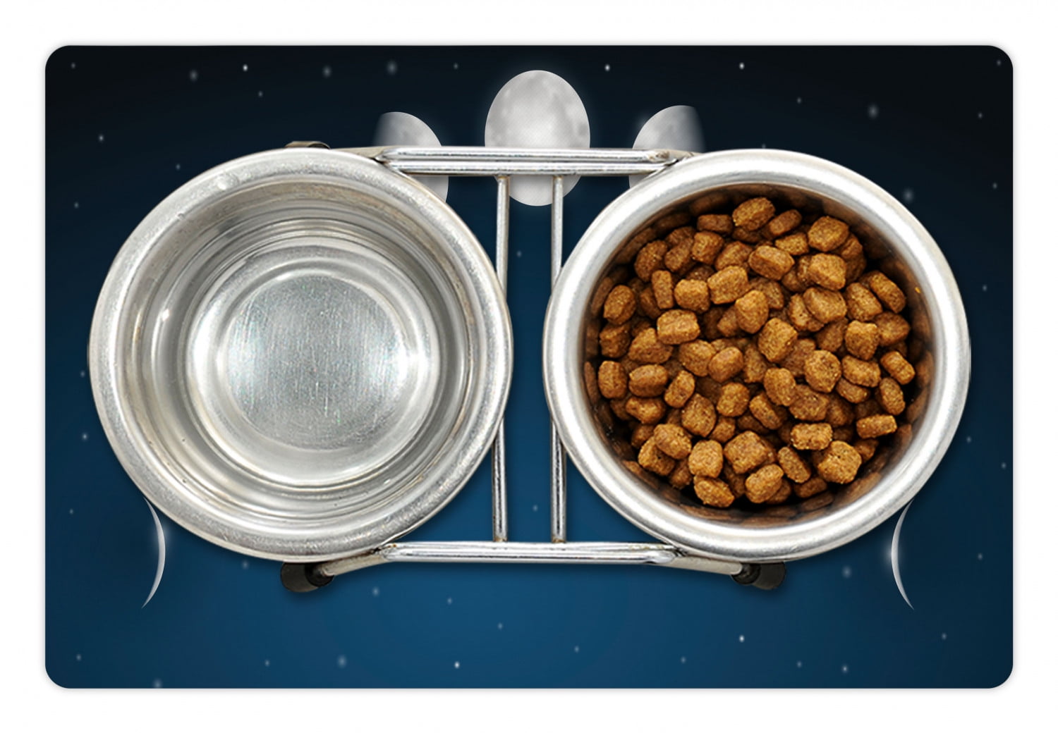 Moon Phase Pet Mat for Food and Water, Celestial Themed Illustration of ...