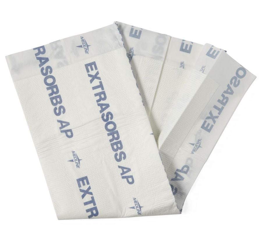 Extrasorbs Air-Permeable Disposable Drypads White, 36'' X 23'', 10 ...