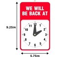 Assured Signs Will Return Sign | 7.7 by 11.7" | Be Right Back Sign ...