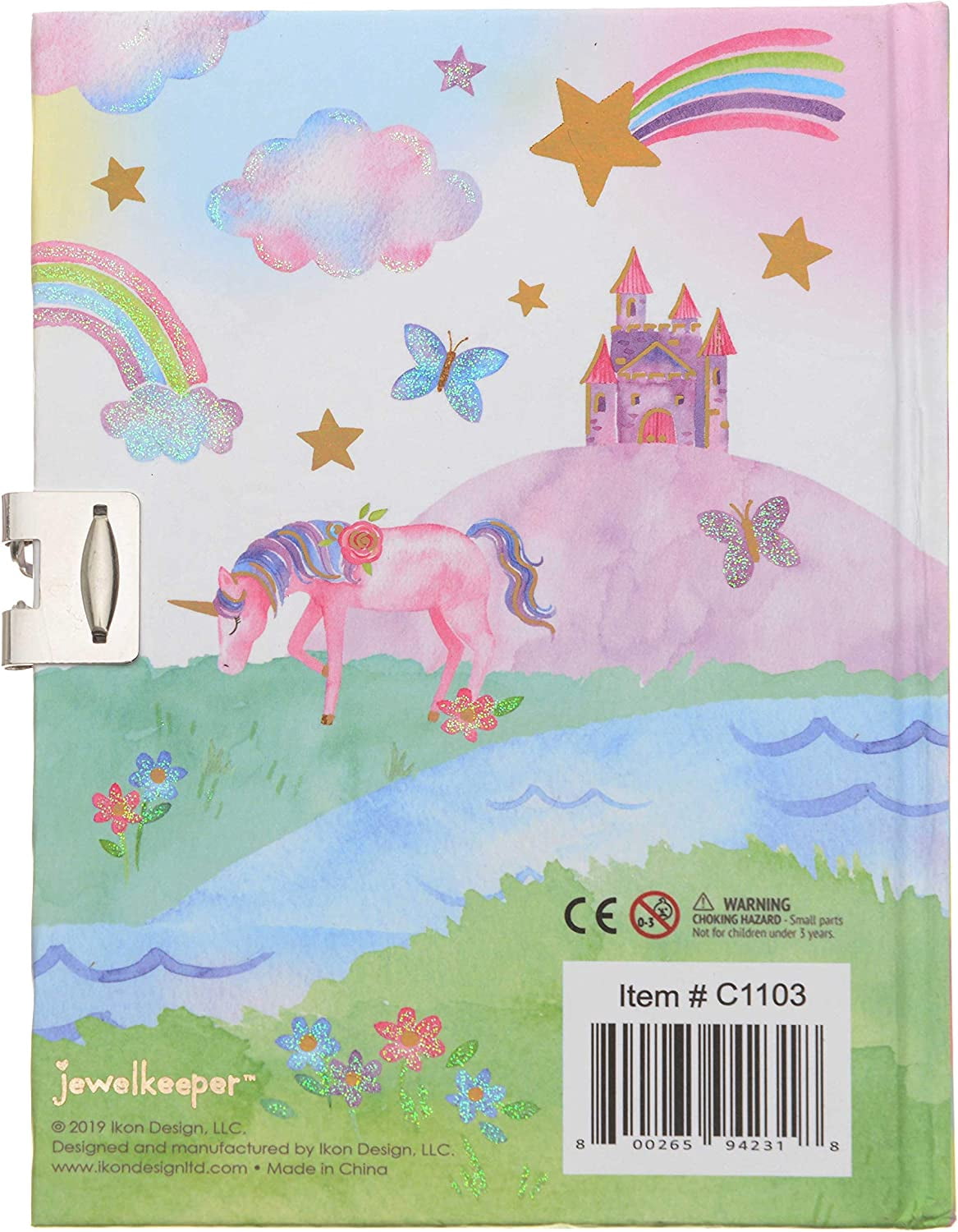 Buy Jewelkeeper Rainbow Unicorn Secret Diary, Heart Shaped Lock and Key ...