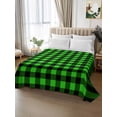 Queen Flat Sheet Green Buffalo Plaid Flat Sheets Only Soft Breathable ...