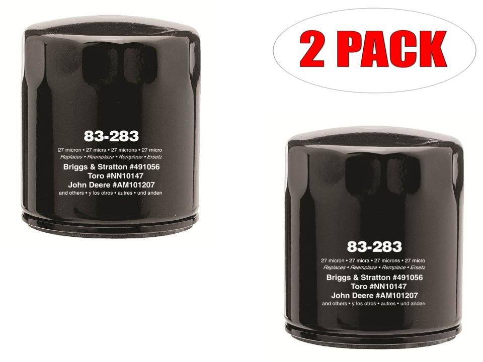 Oregon 83-283 (2 Pack) Oil Filter Replaces John Deere AM101207 Briggs ...