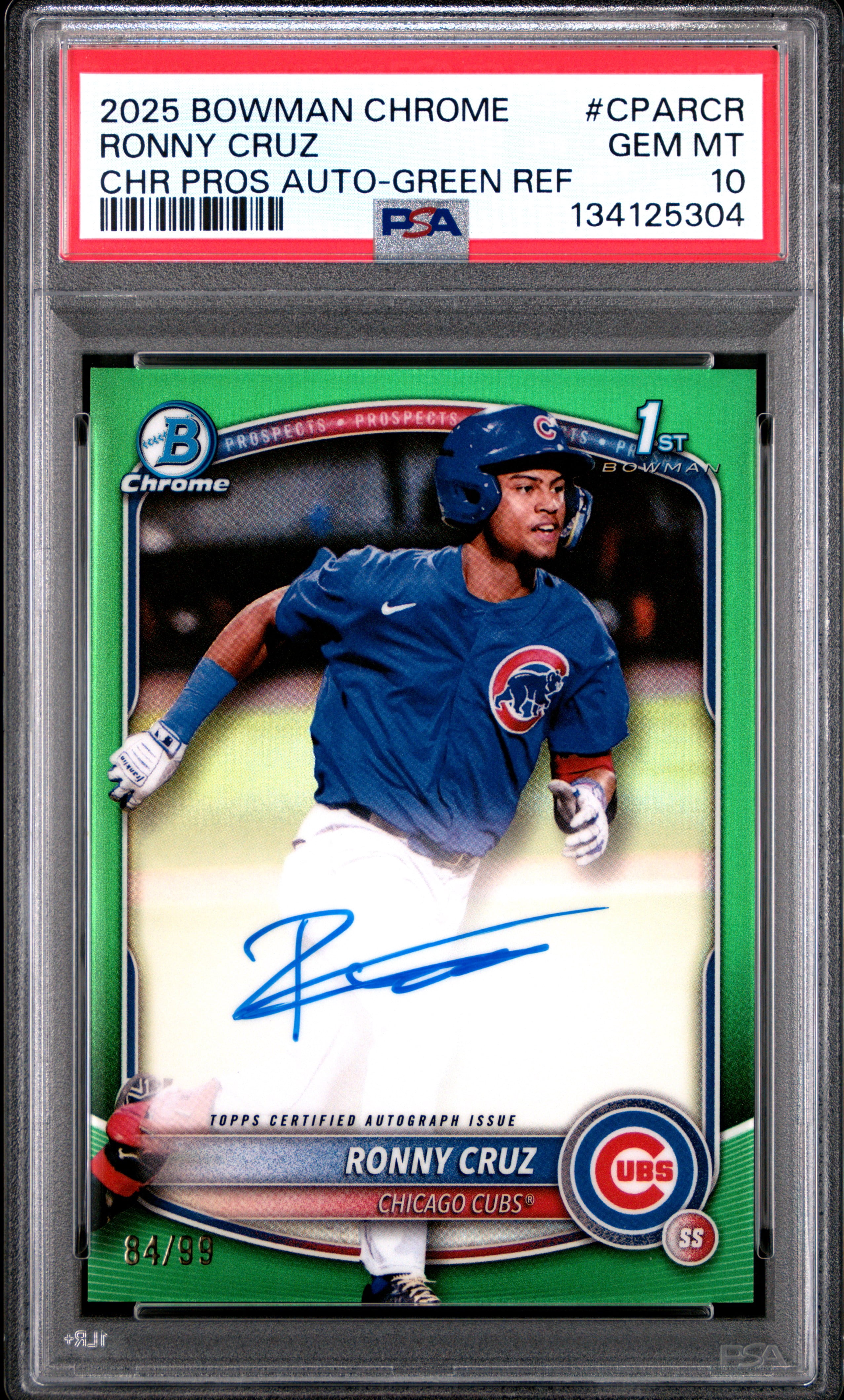 2025 Bowman Chrome Prospect Autographs Ronny Cruz #CPARCR Green Ref /99 ...