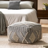 GDF Studio Ivory and Gray Polyester Rectangle Pouf - Walmart.com