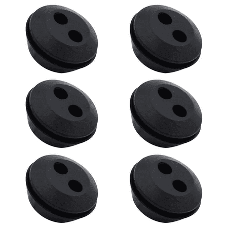 Set of 6 Fuel Hose Cap Rubber Tank Gasket 2 Holes Hose Pass Through ...