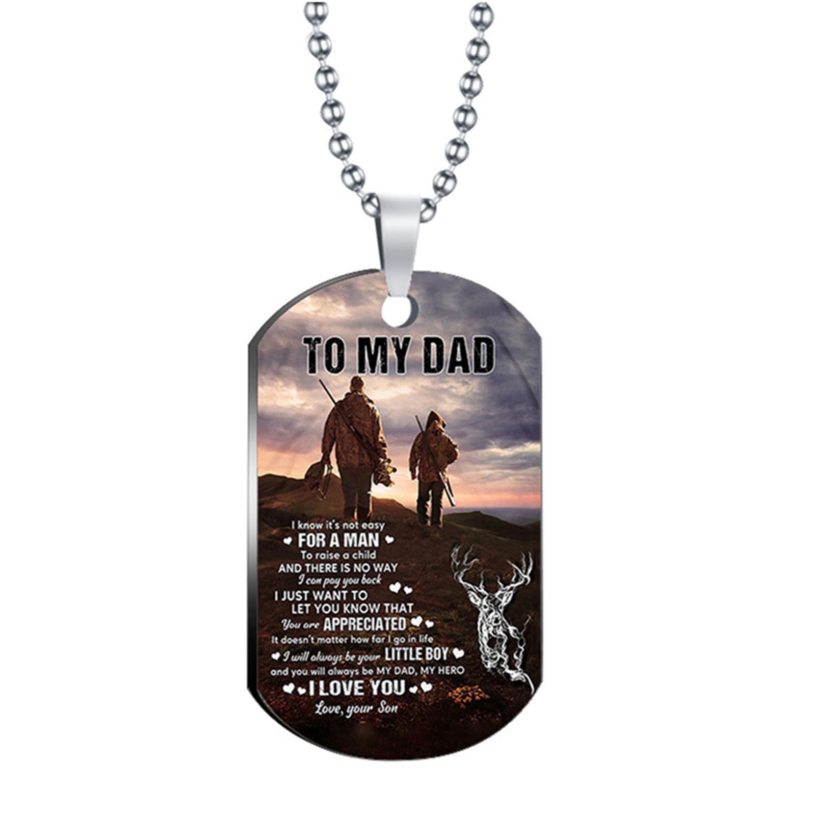 AkoaDa Stainless Steel Inspirational Tags Necklace To My Son from Mom ...