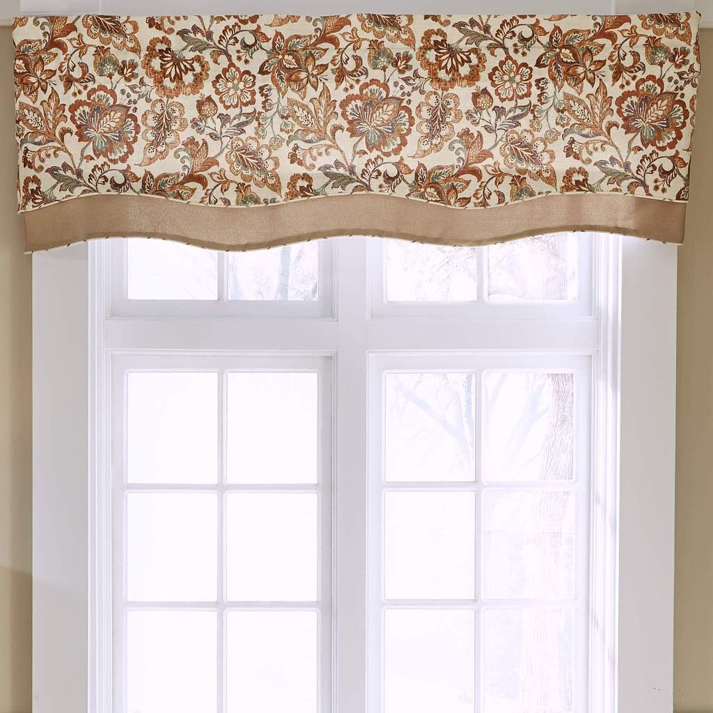 Croscill Delilah Scalloped Valance With Spice Finish 2A0-457O0-9009/225 ...