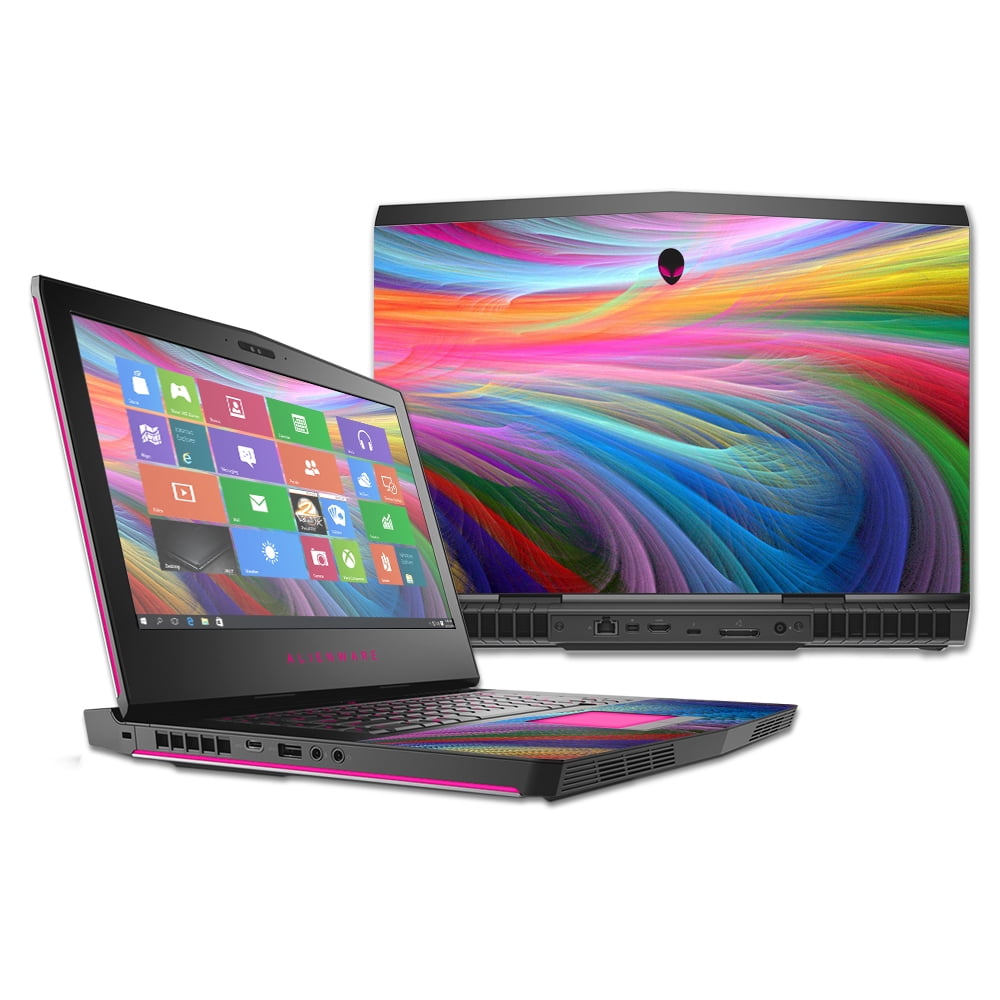 Skin Decal Wrap Compatible With Alienware 17 (2016) Rainbow Waves ...