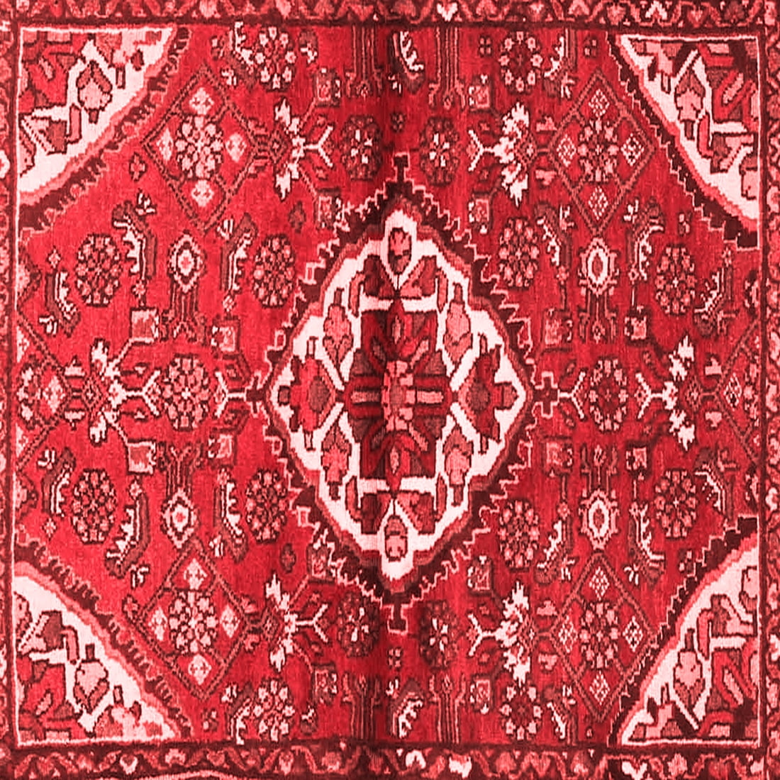 Ahgly Company Indoor Square Medallion Red Traditional Area Rugs, 8 ...