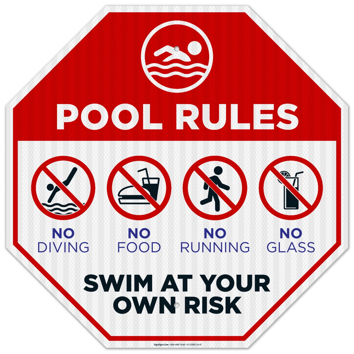 Pool Rules Sign, Pool Sign, - Walmart.com