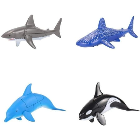 4X Transformer Ocean Animal Figures Toys Model Robots Cool Toy Gift for ...