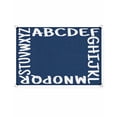 Bold Alphabet Sun Shade Sail 12'X16' Modern Nautical Letters Dark Blue ...