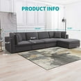 Mixoy Modular Convertible L-Shaped Velvet Sectional Sofa with Movable ...