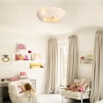 Newest 20" Feather-Dressed Caged Ceiling Fan, White Flush Mount ...