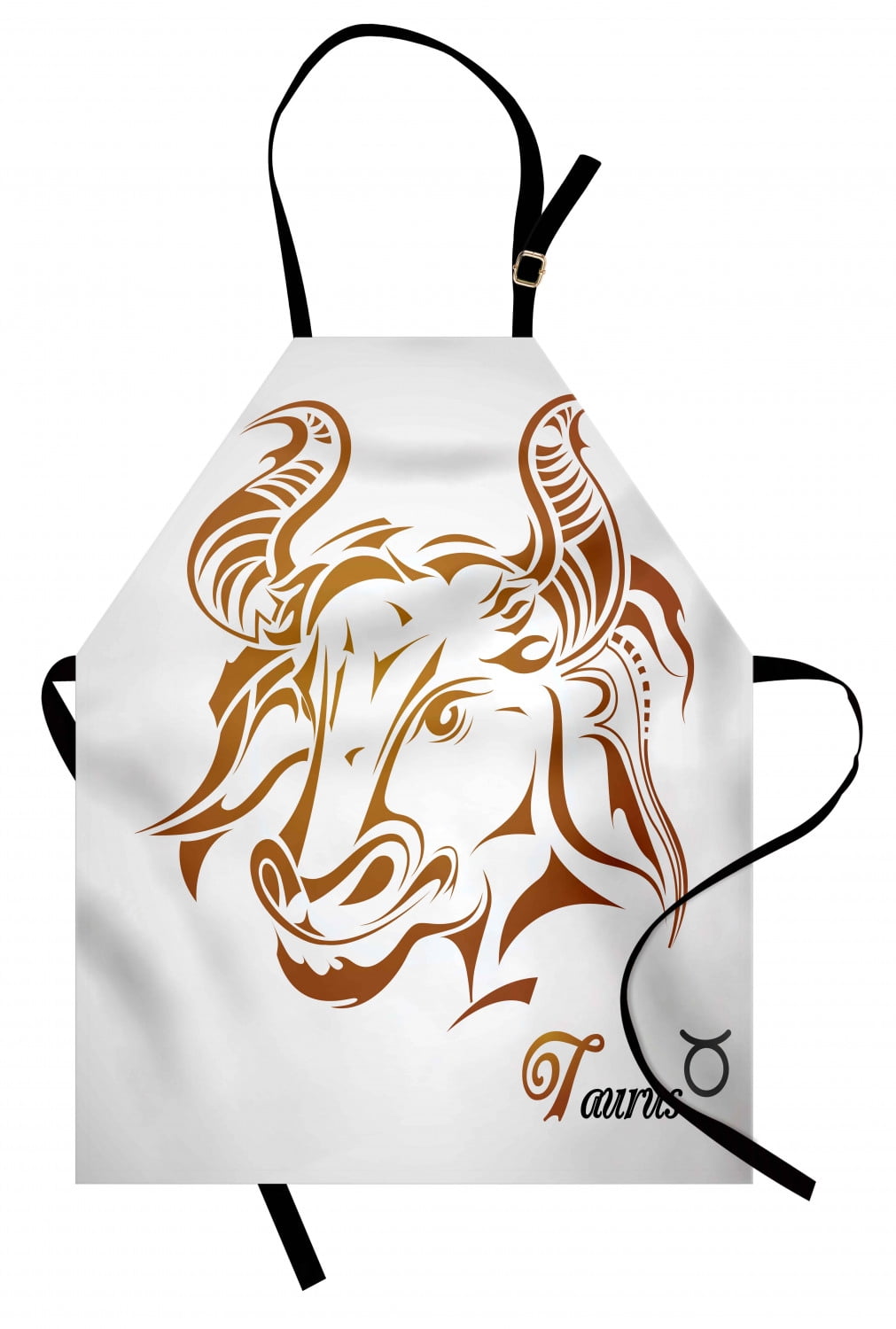 Zodiac Taurus Apron Artistic Animal Face with Tribal and Ethnic Design ...