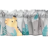Bedtime Originals Mighty Jungle Gray Elephant/Giraffe Window Valance ...