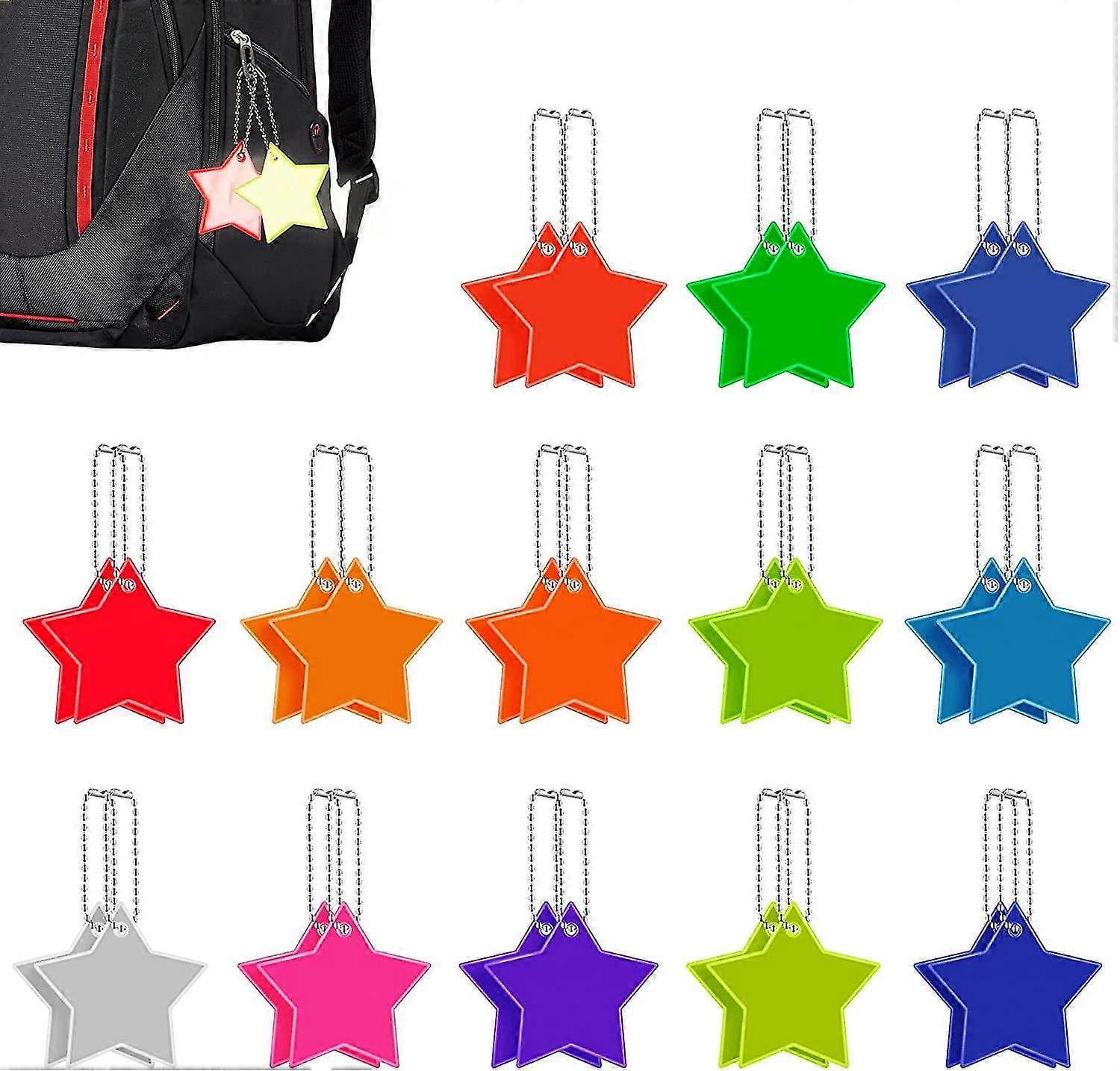 Set Of 26 Reflector Tags, Star Safety Reflector Tags, Keychain Kids ...