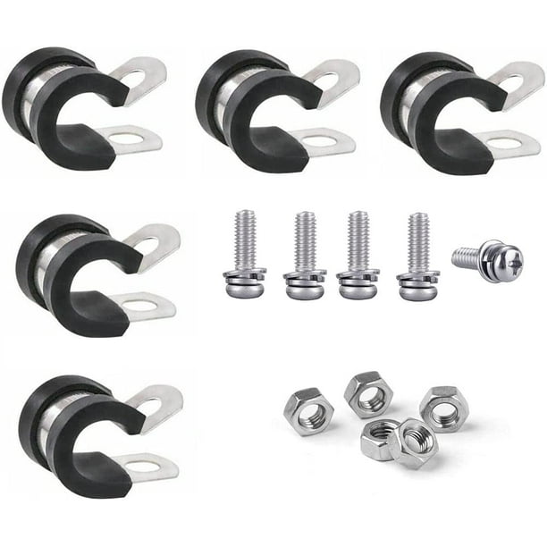 Rubber Cushioned Insulated Clamps with Bolts, 304 Stainless Steel Cable ...